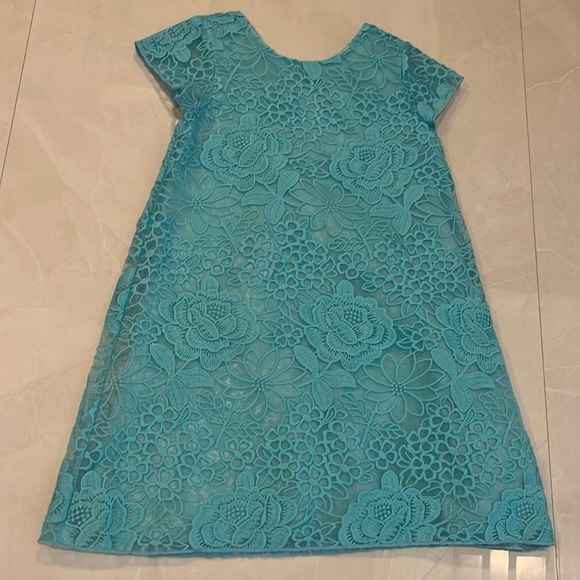 Mayoral | Dresses | Girls Are Ocean Blue Lace Embroidery Aline Dress ...